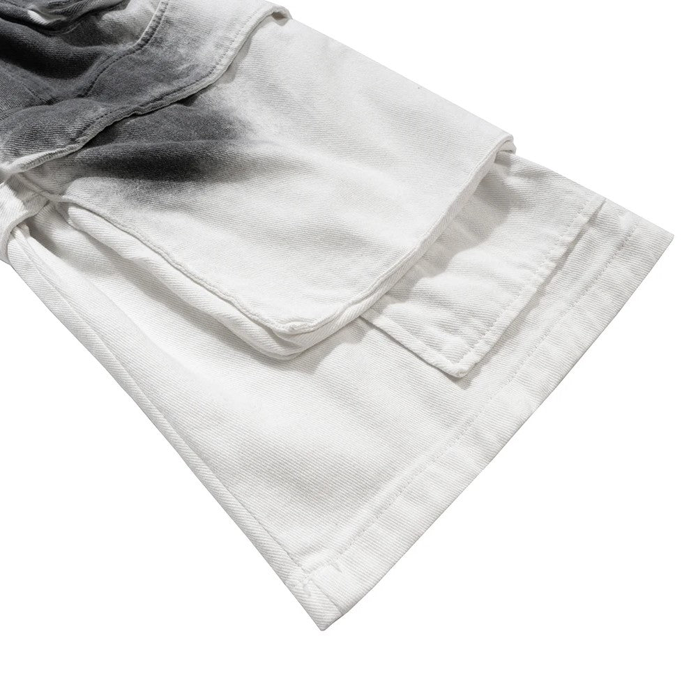 Cipher White Layered Cargo Pants - h0neybear Steetwear