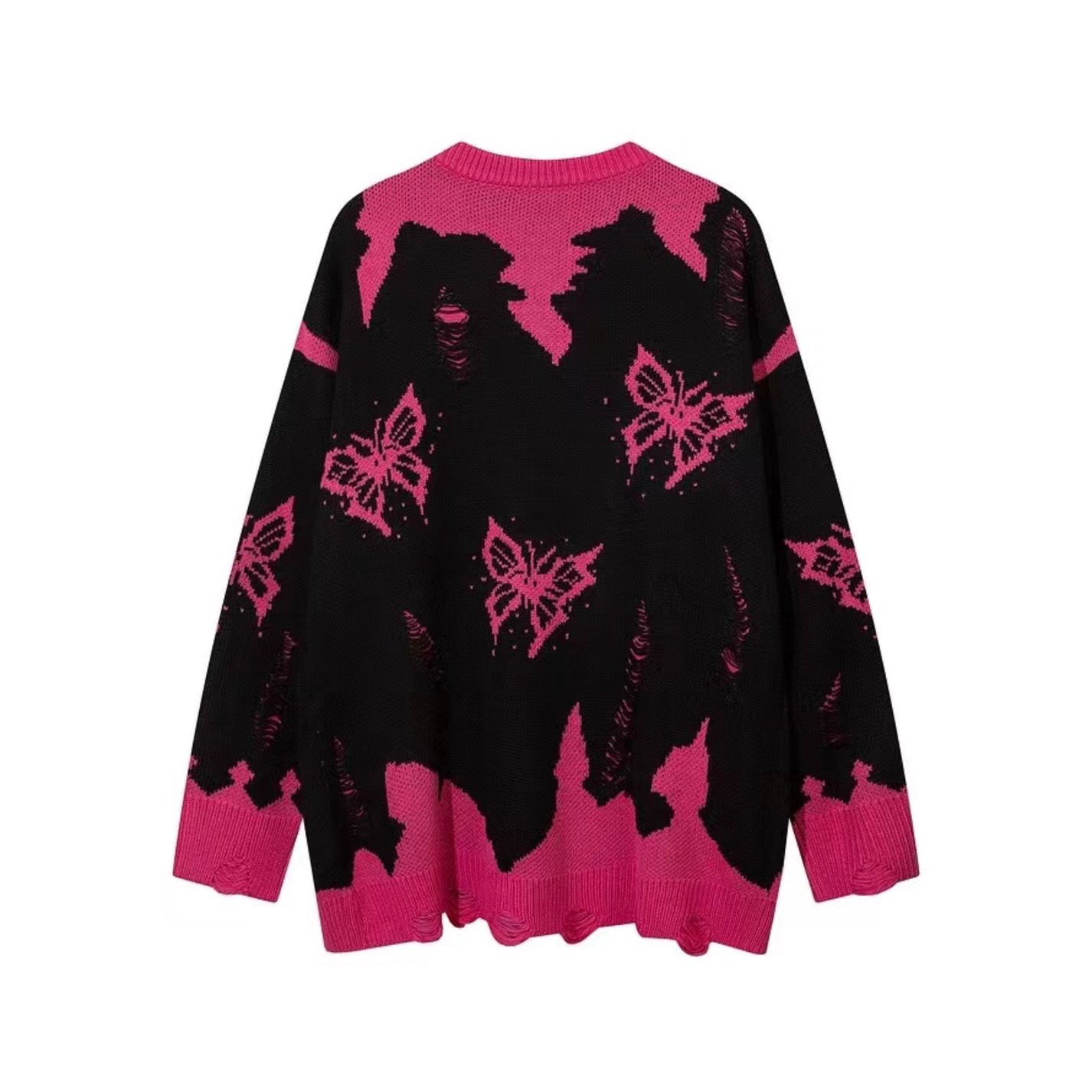 Butterfly Rip Knitted Sweater - h0neybear
