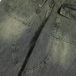 Retro Patch Denim Pants | Wide Leg Jeans for Men and Women – h0neybear