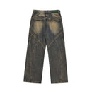 Rustic Patchwork Denim Pants - h0neybear