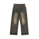 Rustic Patchwork Denim Pants - h0neybear