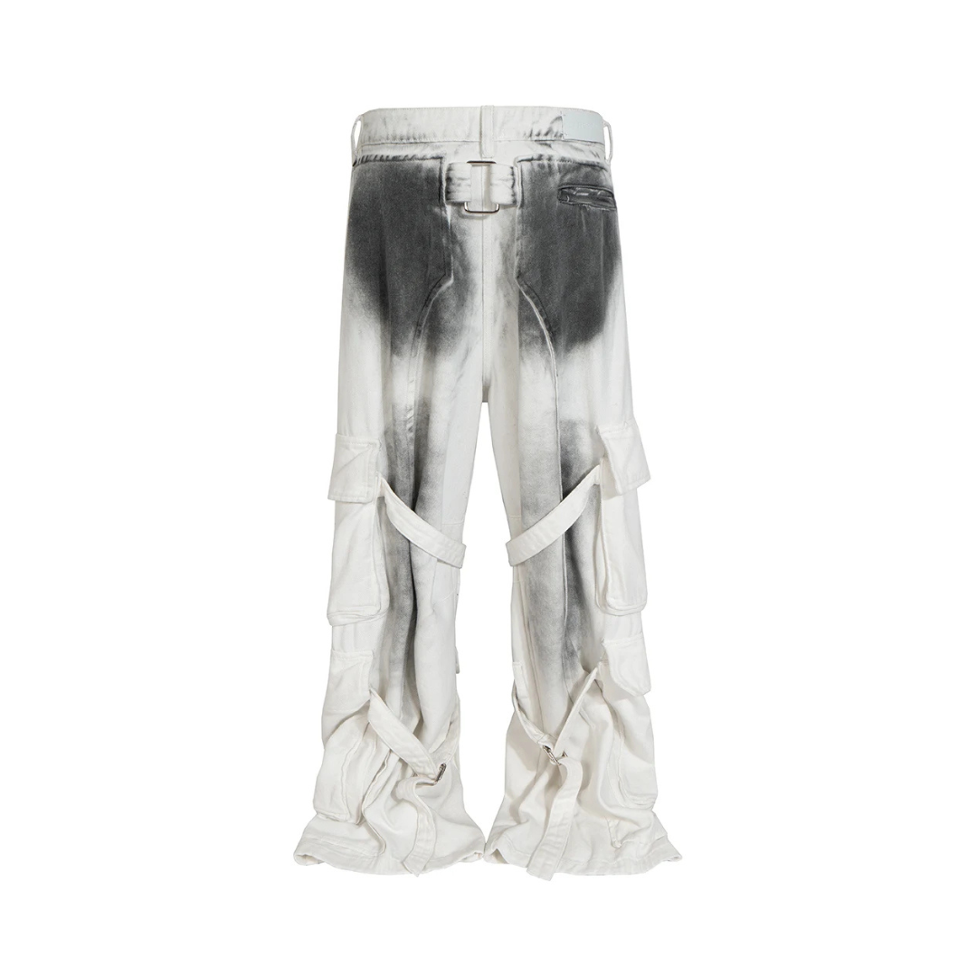 Cipher White Layered Cargo Pants - h0neybear Steetwear