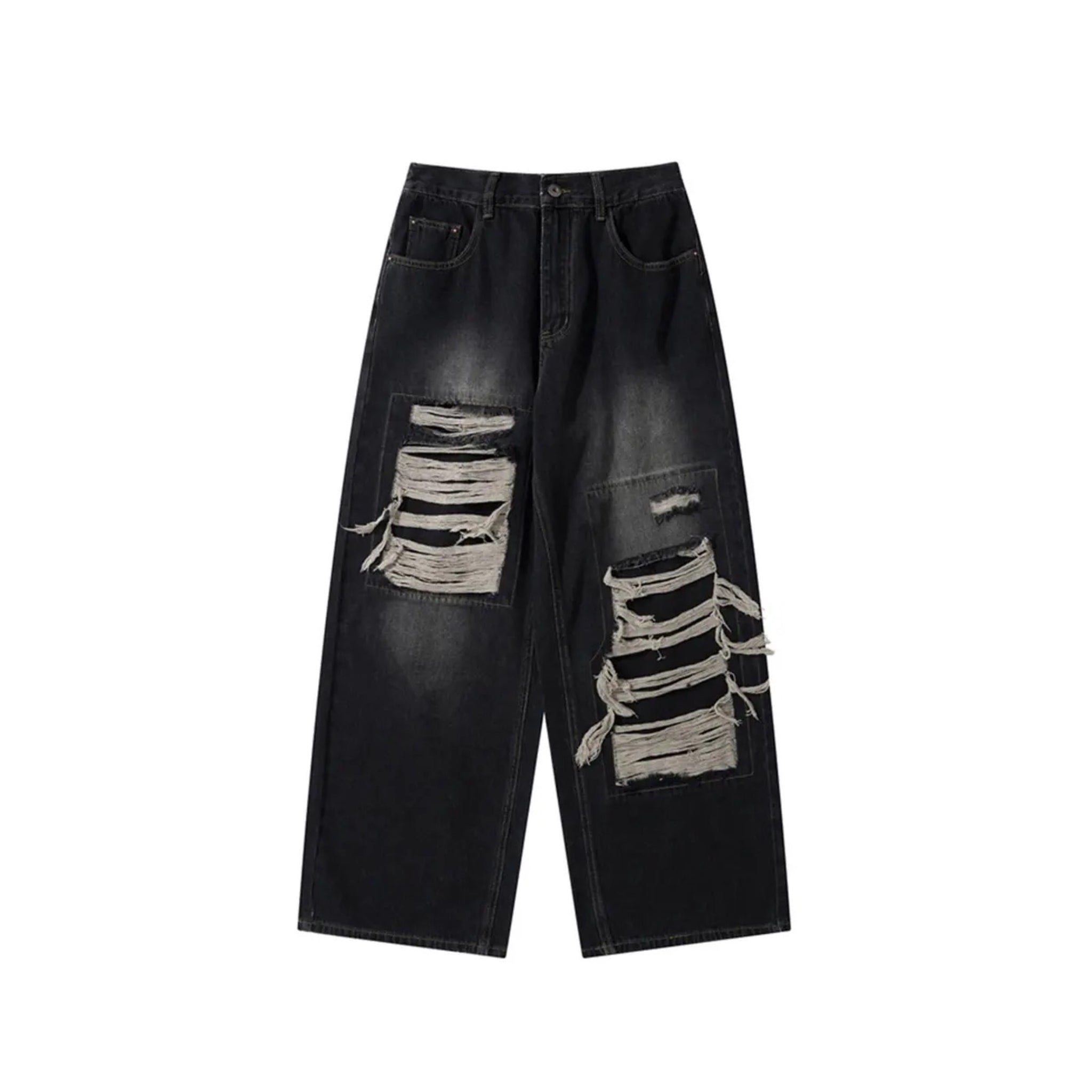 Classic Ripped Jean Pants | Wide Leg Denim Jeans – h0neybear