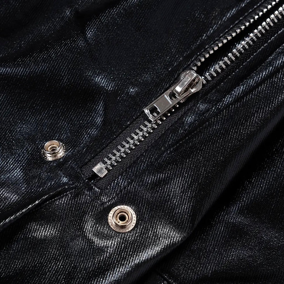 Obsidian Cargo Pants | Black Glossy Wide Trousers – h0neybear