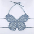 Butterfly Denim Crop Top | Y2K Cami Tee | Aesthetic Tops | H0NEYBEAR ...