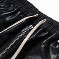 Obsidian Cargo Pants | Black Glossy Wide Trousers – h0neybear