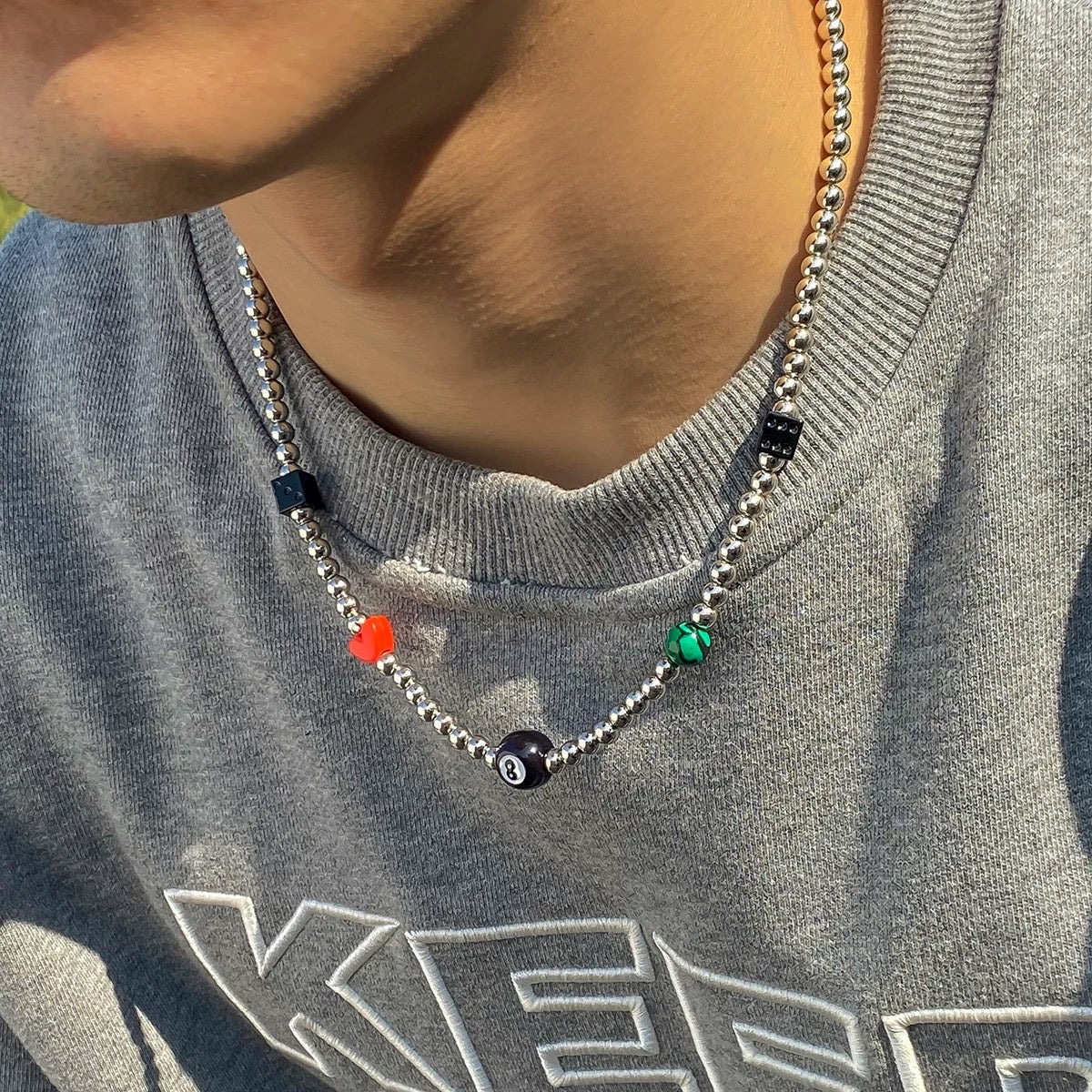 8 Ball Bead Chain Necklace – h0neybear
