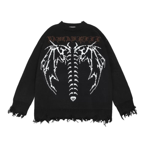 Ripped Demon Wings Sweater – h0neybear